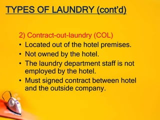HOUSEKEEPING OPERATION: LINEN AND LAUNDRY | PPTX