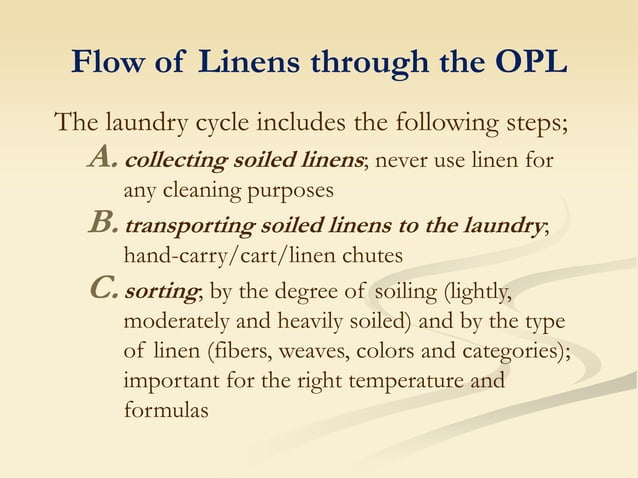 HOUSEKEEPING OPERATION: LINEN AND LAUNDRY | PPTX
