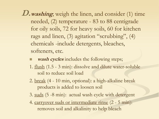 HOUSEKEEPING OPERATION: LINEN AND LAUNDRY | PPTX