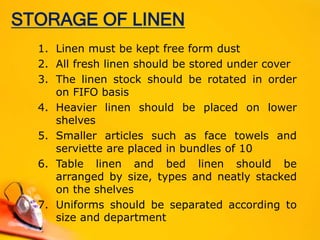HOUSEKEEPING OPERATION: LINEN AND LAUNDRY | PPTX