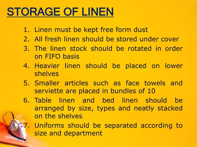 HOUSEKEEPING OPERATION: LINEN AND LAUNDRY | PPTX