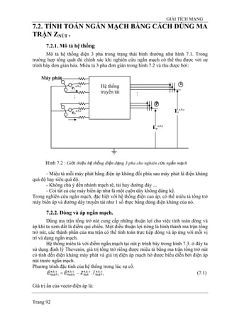 CHƯƠNG 7 PHẦN 1 TÍNH TOÁN NGẮN MẠCH | PDF