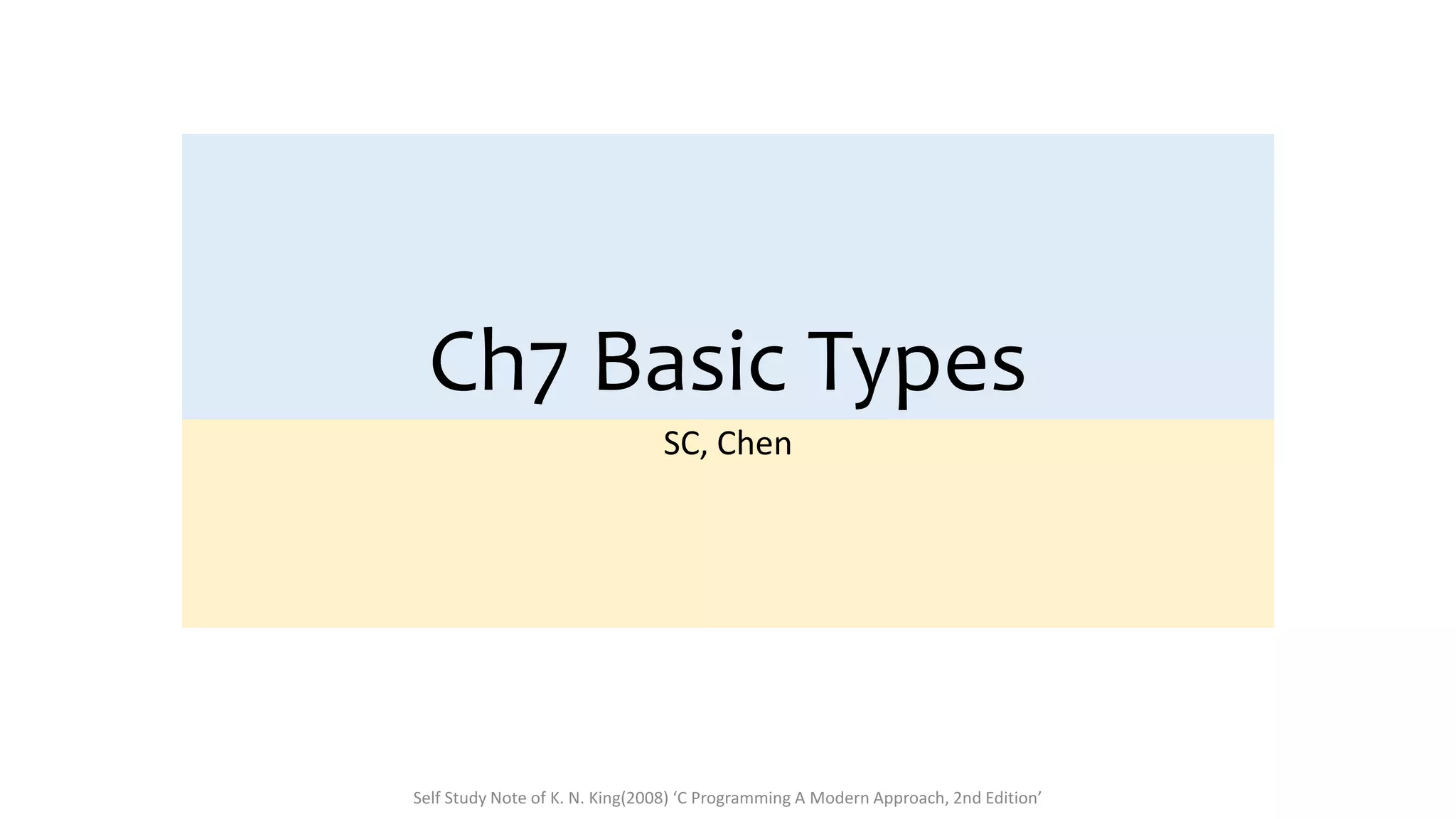 Ch7 Basic Types | PPT