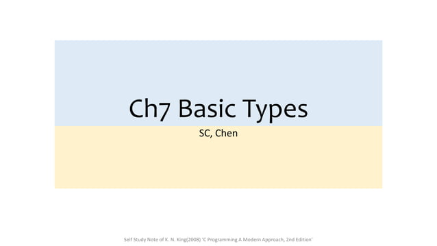 Ch7 Basic Types | PPT