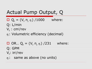 Hydraulic pumps performance and Characteristics | PPT