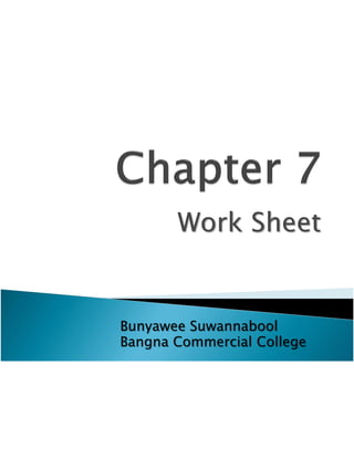 Ch7 Work Sheet | PDF