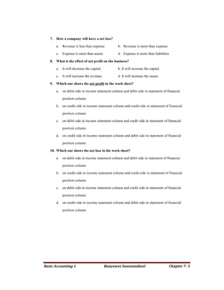 Ch7 Work Sheet | PDF