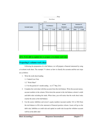 Ch7 Work Sheet | PDF