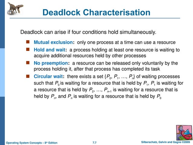 Deadlocks in Opearting Systems, detection, handling, recovery | PPT