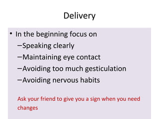 Ch7 delivering speeches (modes of delivery) | PPT