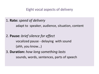 Ch7 delivering speeches (modes of delivery) | PPT
