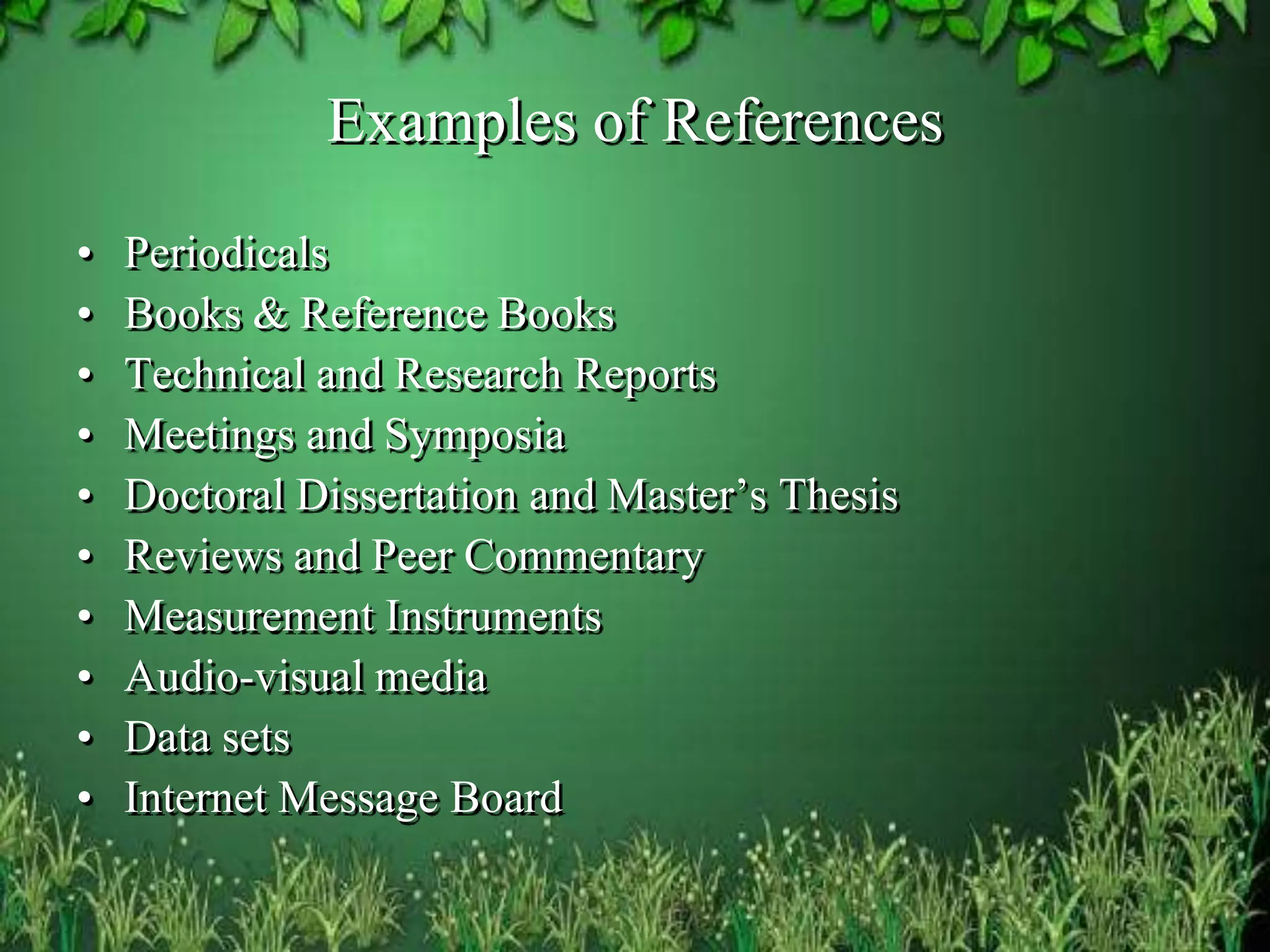 Ch 7 examples of references | PPTX