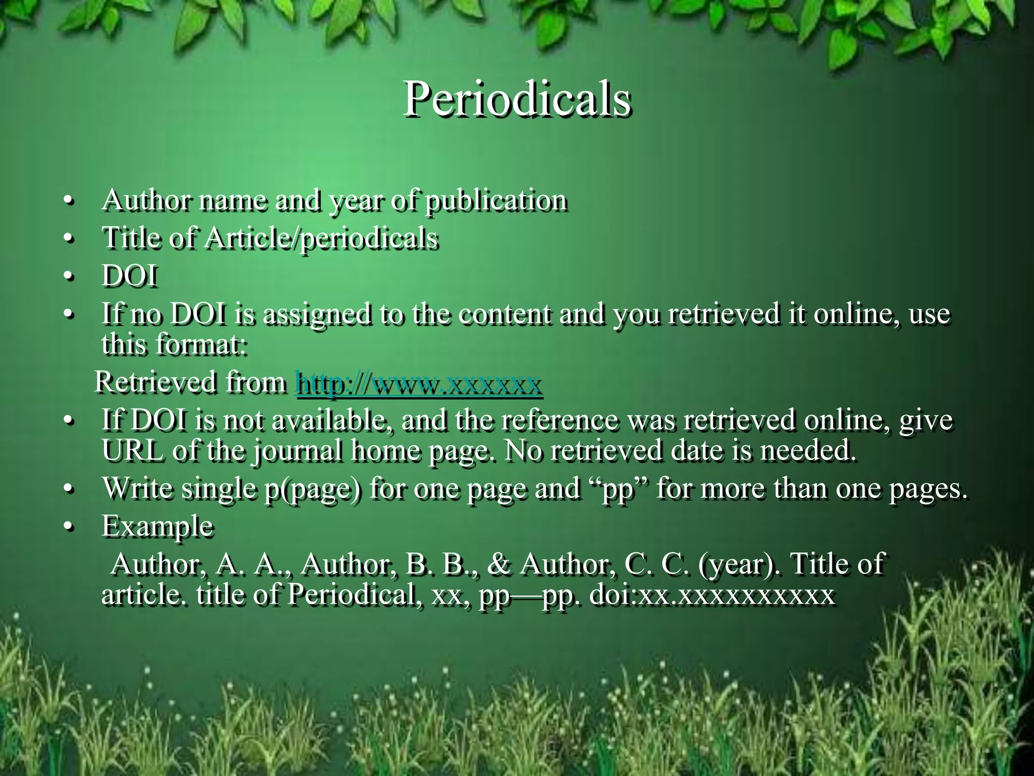 Ch 7 examples of references | PPTX