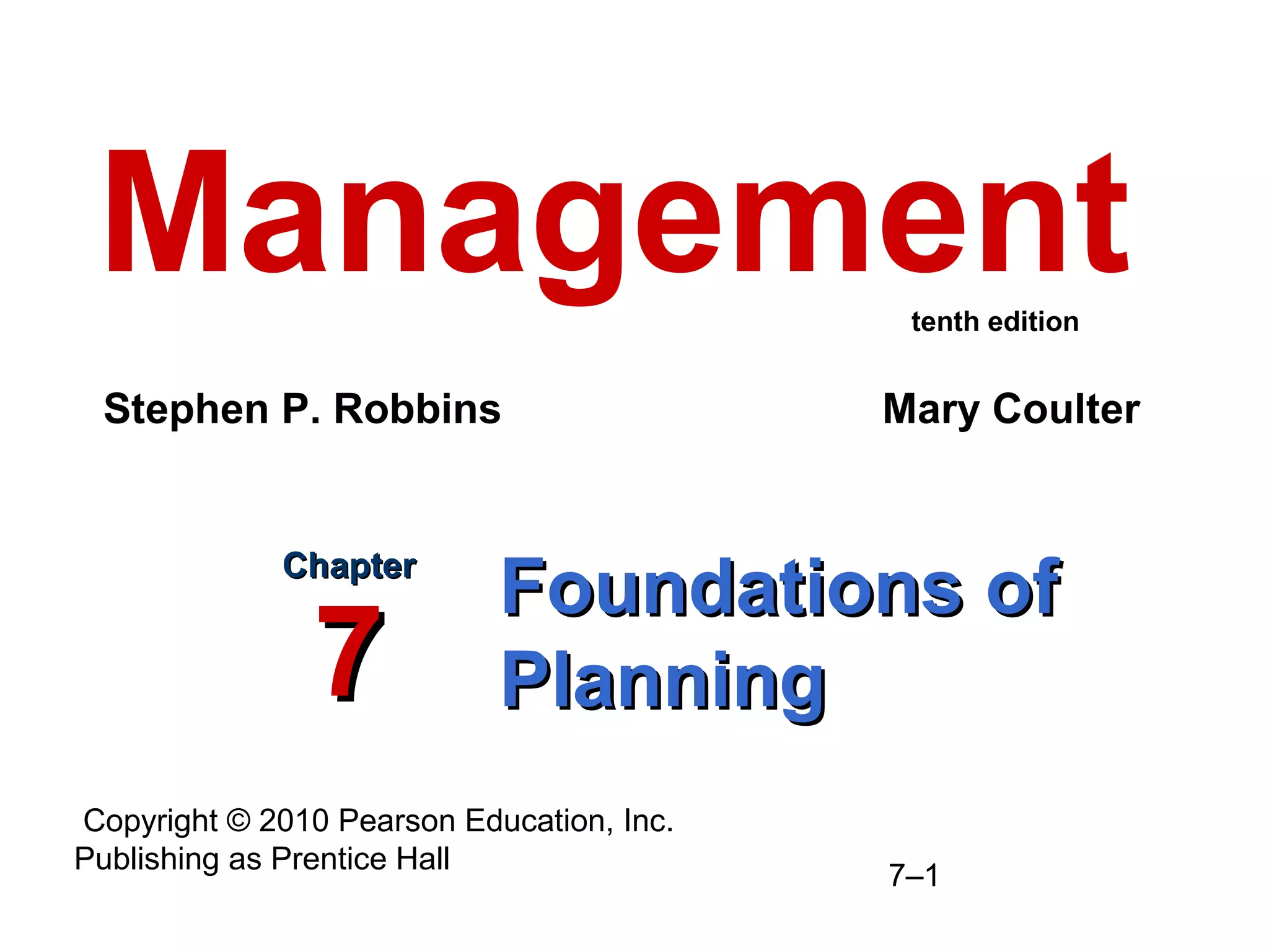 Ch 7 foundations of planning | PPT