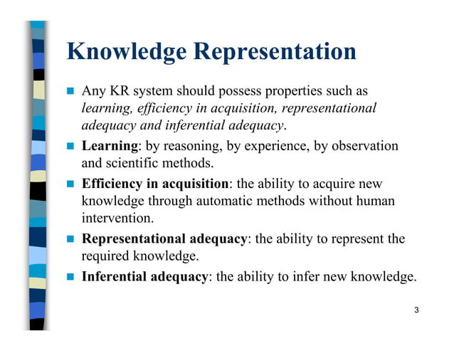 Ch 7 Knowledge Representation.pdf | Artificial Intelligence ...