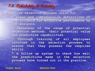 Recruitment Management-Ch 7 Selection Tests. | PDF | Resume Writing and ...