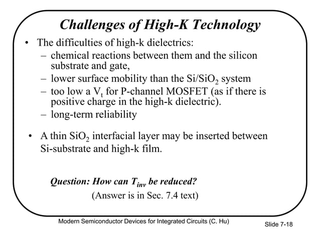 Ch7 lecture slides Chenming Hu Device for IC | PPT
