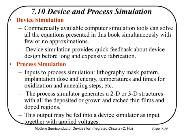 Ch7 lecture slides Chenming Hu Device for IC | PPT