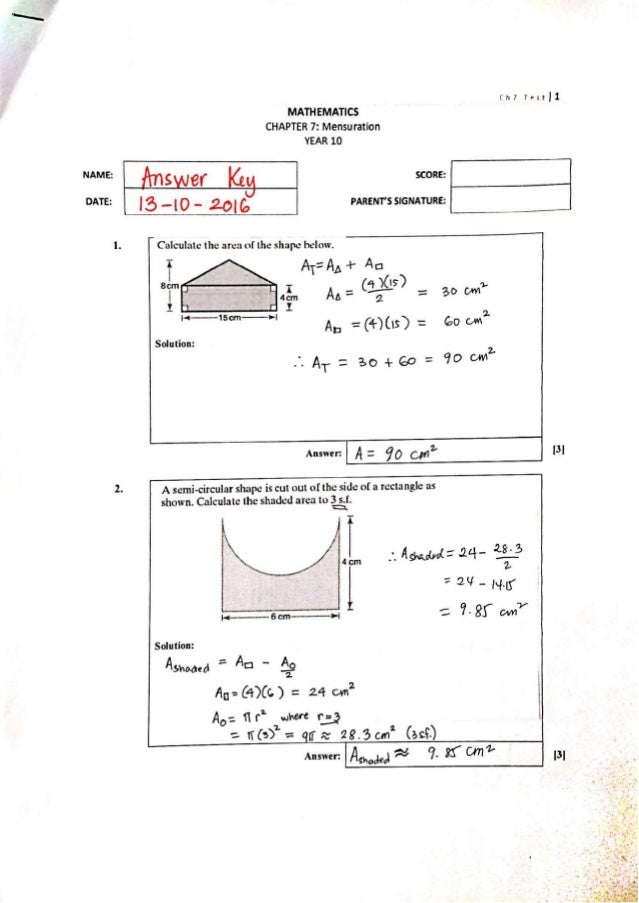 Area and Volume Quiz