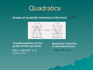 Ch 7 tutoring notes quadratics | PPT | Physics | Science