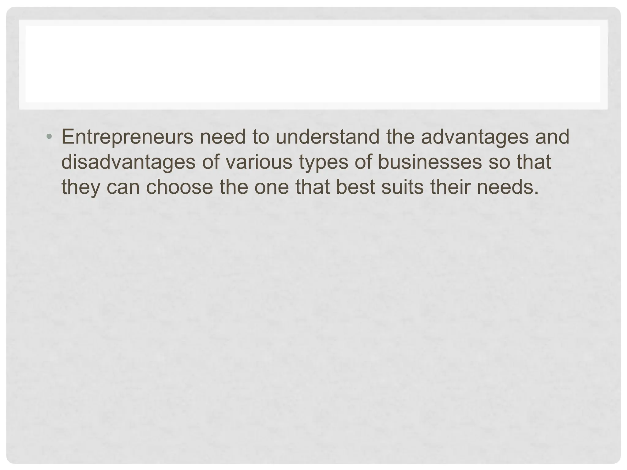 CH 7 Types of Business Ownership. advantage and disadvantages of all ...