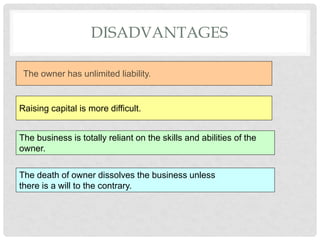 CH 7 Types of Business Ownership. advantage and disadvantages of all ...