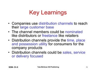 Ch8: Distribution Management & The Marketing Mix | PPT