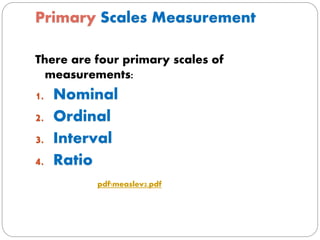 measurement and scaling | PPTX
