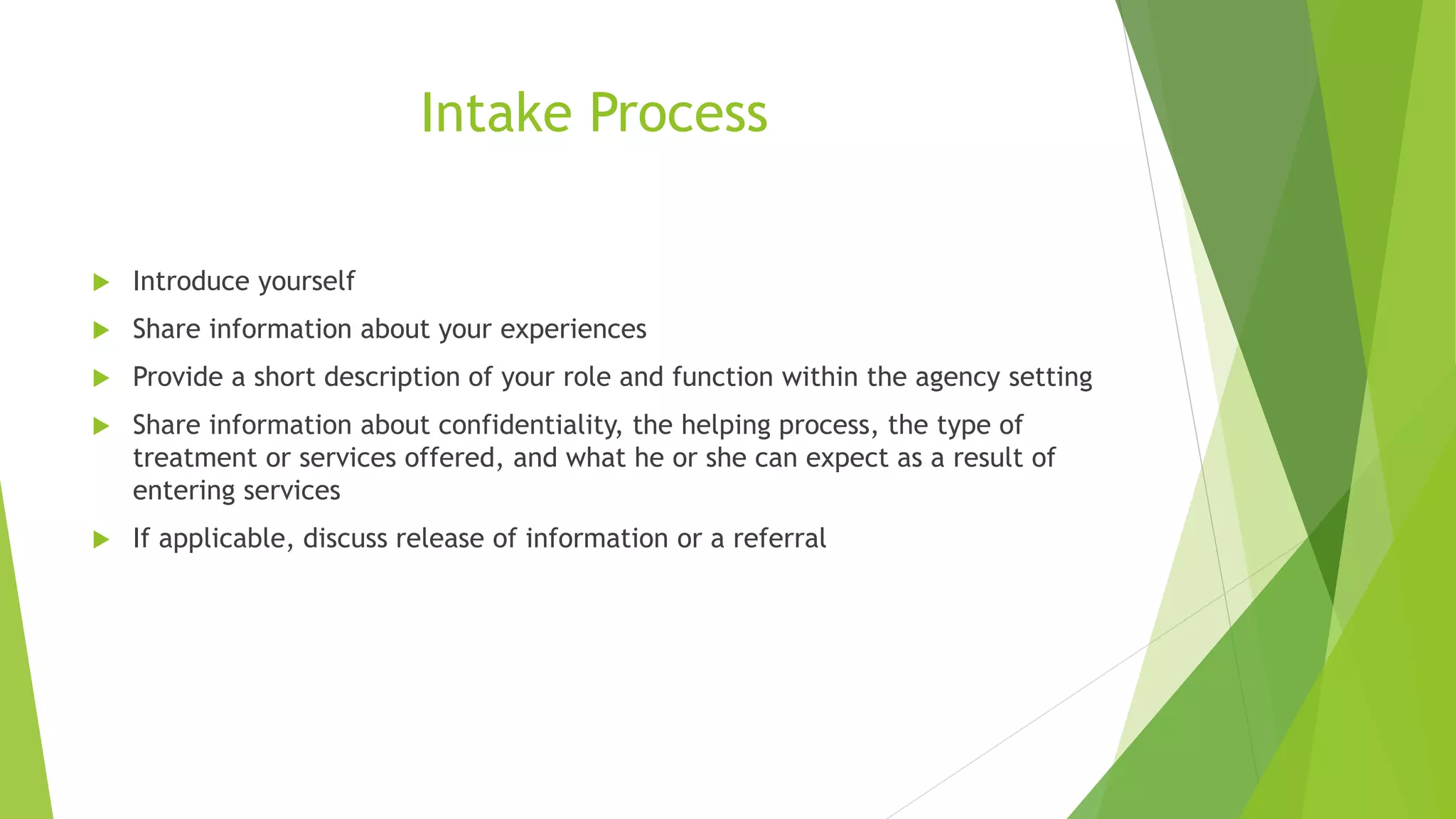 Ch 8. intake and engagement | PPTX