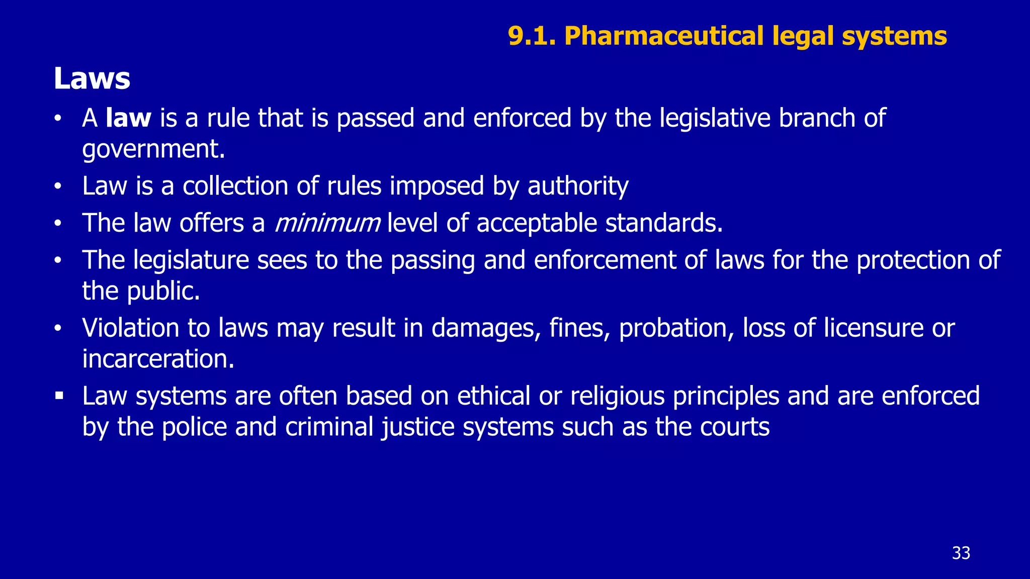 Ch 8. laws governing the practice of pharmacy | PPTX