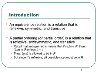 Partial Orderings by Rosen Mathematics Discrete | PPT