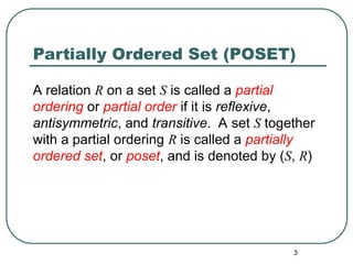 Partial Orderings by Rosen Mathematics Discrete | PPT