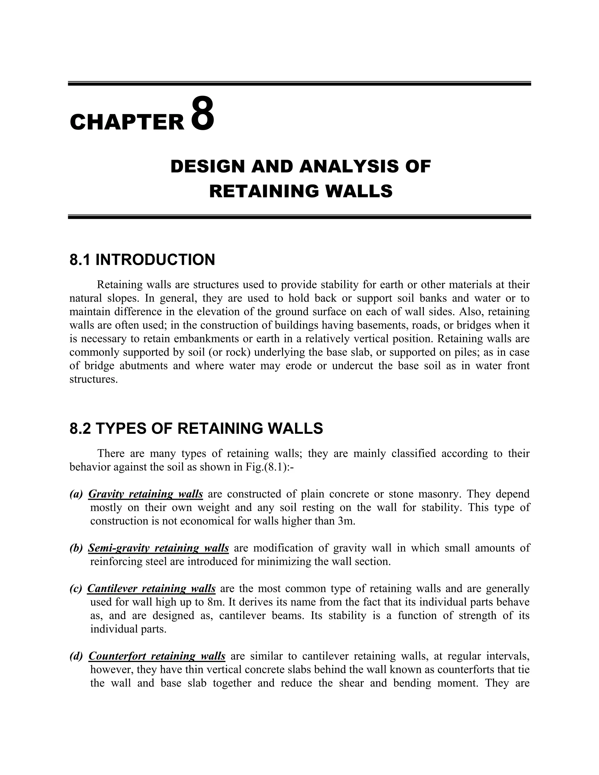 Ch8 retaining-walls | PDF