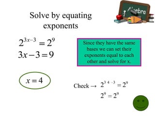 Ch8-2 Solving Exponential Functions | PPTX | Physics | Science