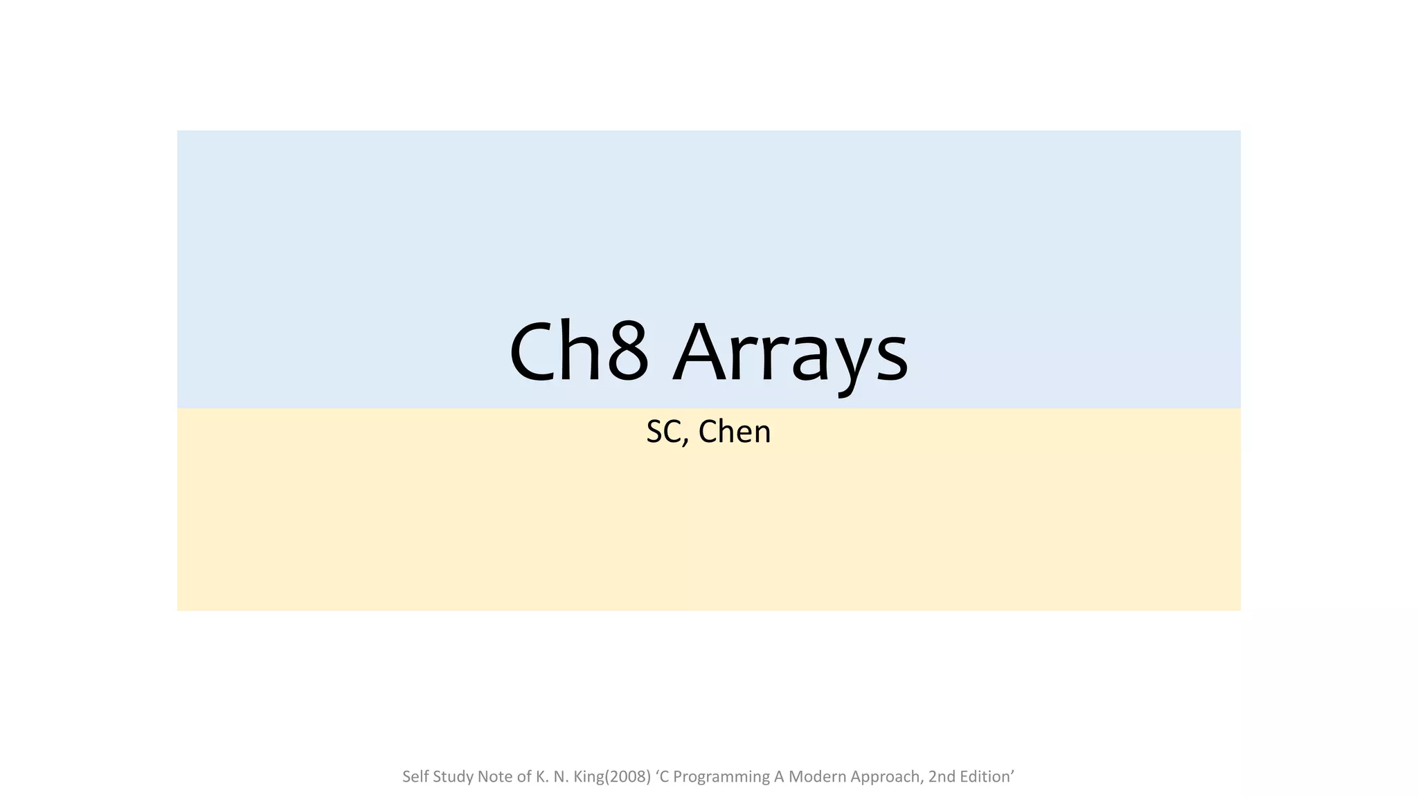 Ch8 Arrays | PPT