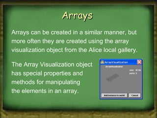 Ch 8 data structures in alice | PPT