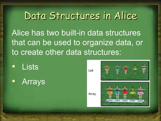 Ch 8 data structures in alice | PPT