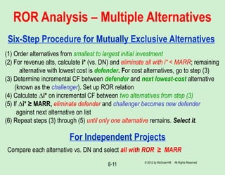 rate of return of multiple alternatives. | PPT