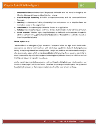 Introduction to artificial intelligence | DOCX