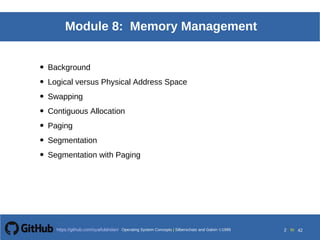 Operating System-Ch8 memory management | PDF | Operating Systems | Computer Software and ...