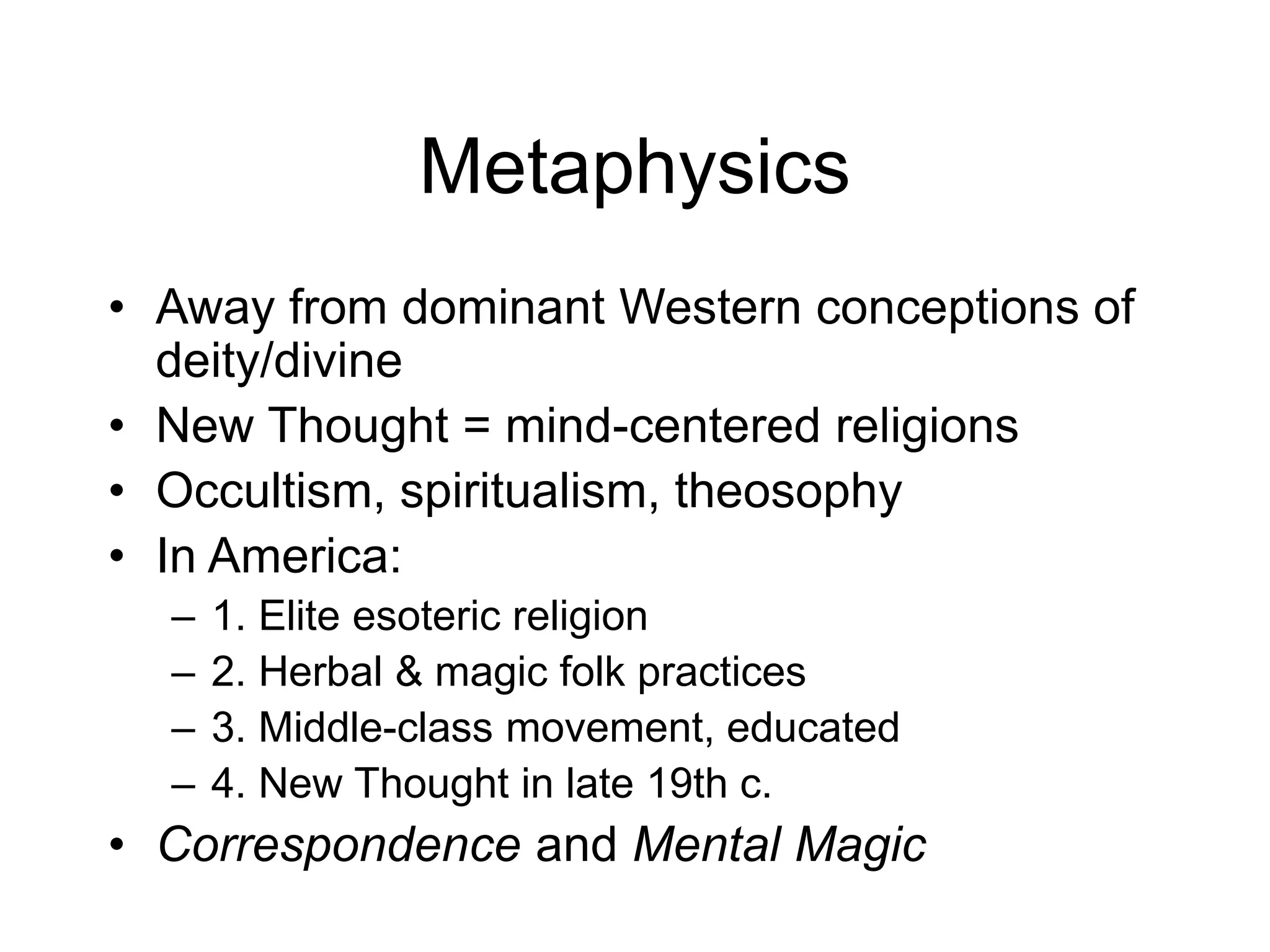 Ch 8 metaphysical religion | PPT