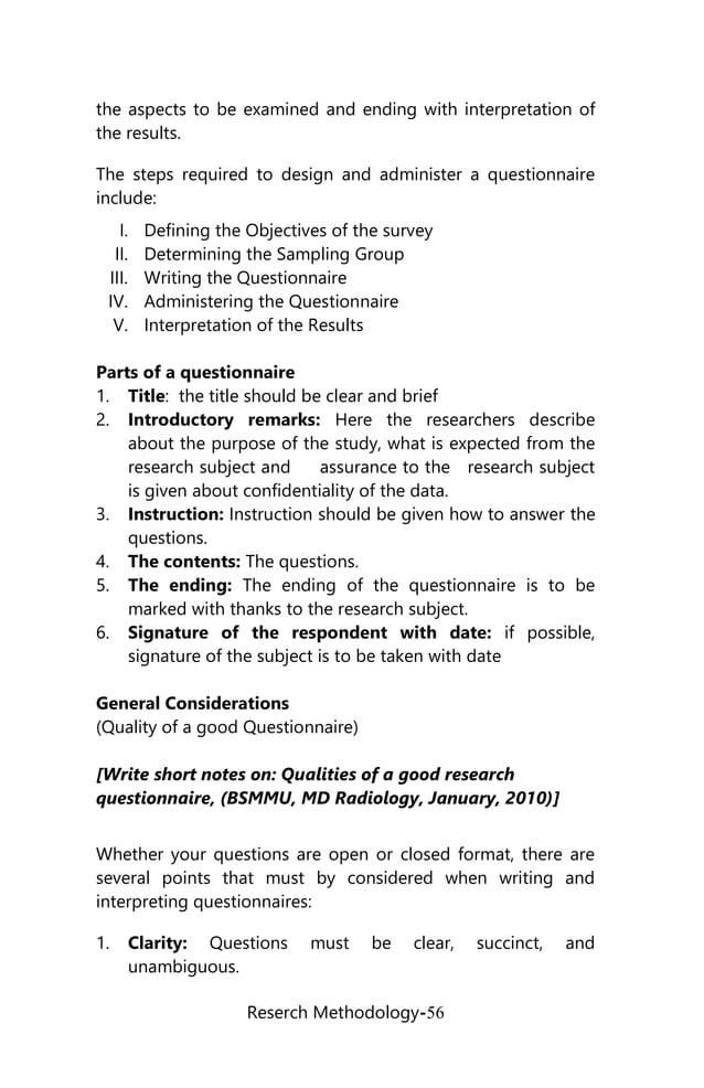 Questionnaire Design | DOC