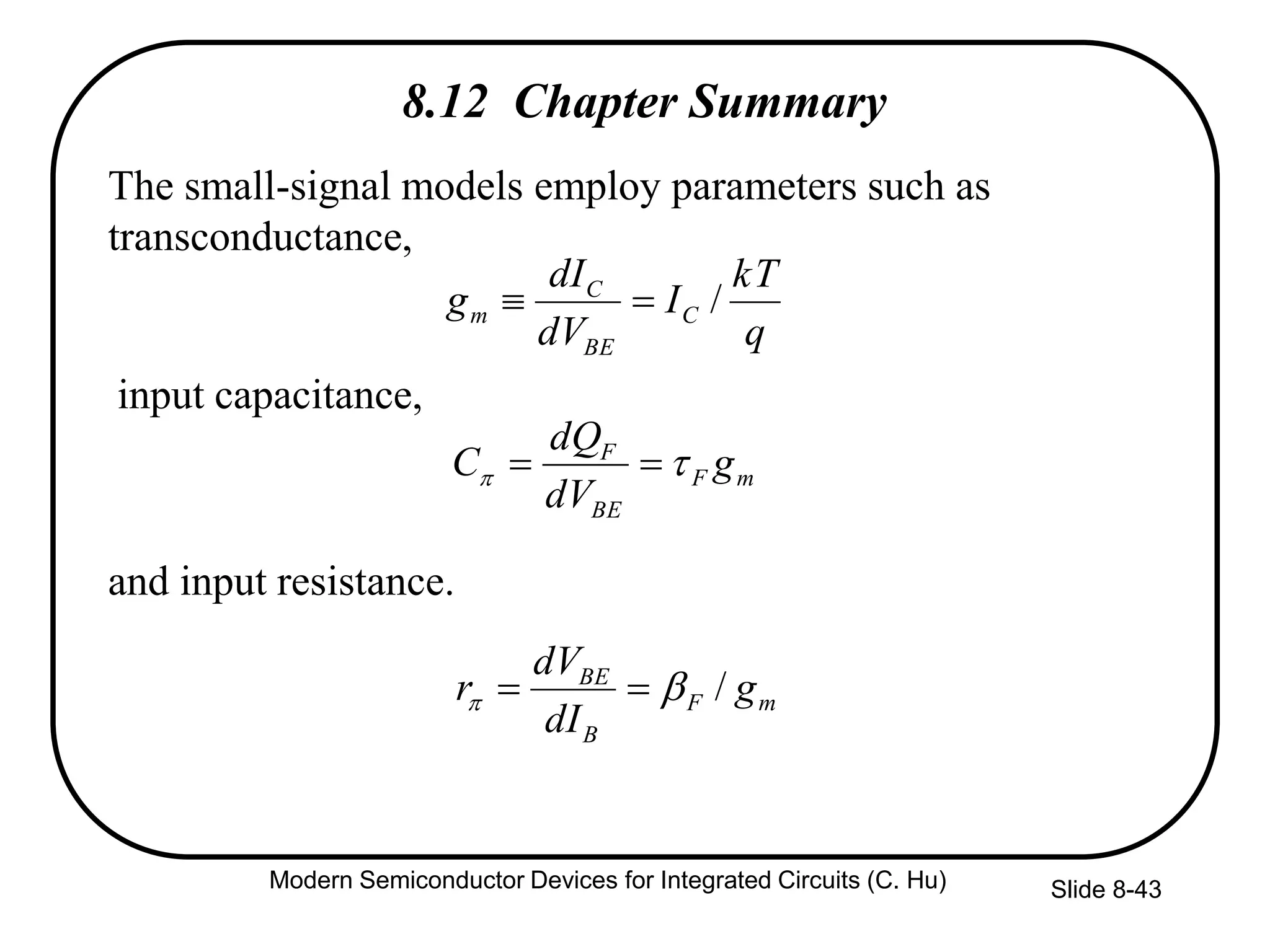 Ch8 lecture slides Chenming Hu Device for IC | PPT
