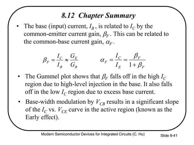 Ch8 lecture slides Chenming Hu Device for IC | PPT | Physics | Science