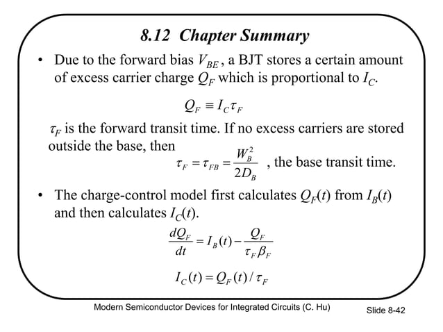 Ch8 lecture slides Chenming Hu Device for IC | PPT | Physics | Science