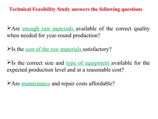 Feasibility Study Questions
