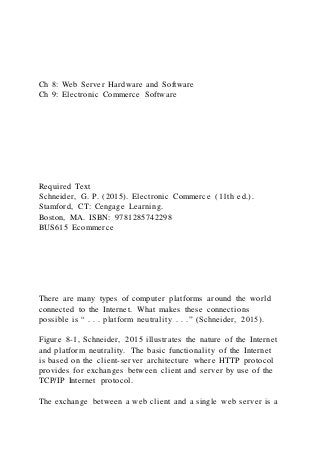 Ch 8 Web Server Hardware and SoftwareCh 9 Electronic Comme | PDF