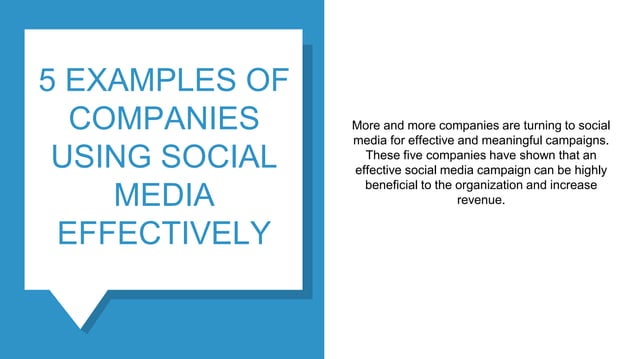 Companies using social media effectively | PPT