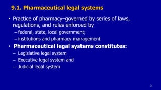 Ch 9. pharmaceutical laws and regulations | PPTX
