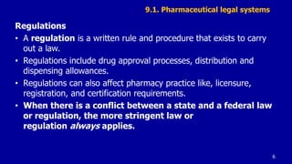 Ch 9. pharmaceutical laws and regulations | PPTX